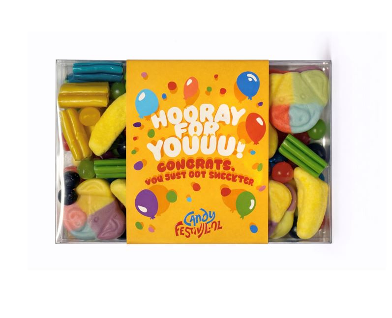 Gefeliciteerd Snoepbox – Hoera voor Jou! - Candy Festival
